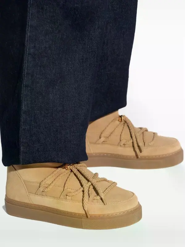 Inuikii Braided-lace Suede Boots - Neutrals