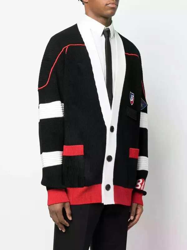 Balmain Logo-patch V-neck Cardigan
