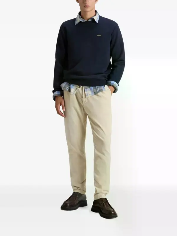 Woolrich Logo Interlock Crew-neck Sweater - Black