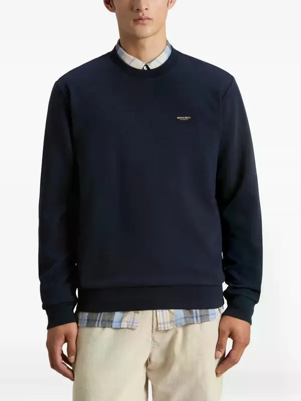 Woolrich Logo Interlock Crew-neck Sweater - Black