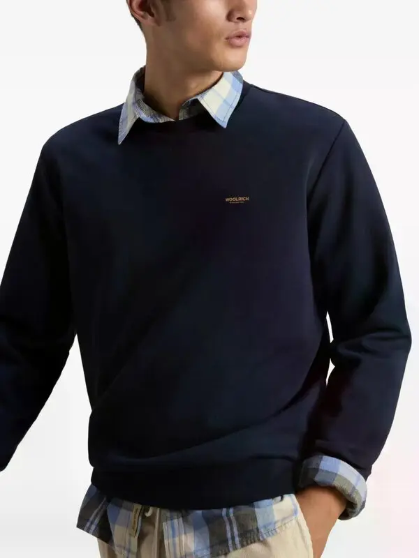 Woolrich Logo Interlock Crew-neck Sweater - Black