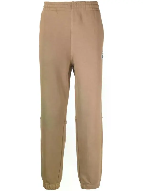 Lacoste Logo Patch Cotton Track Pants - Brown