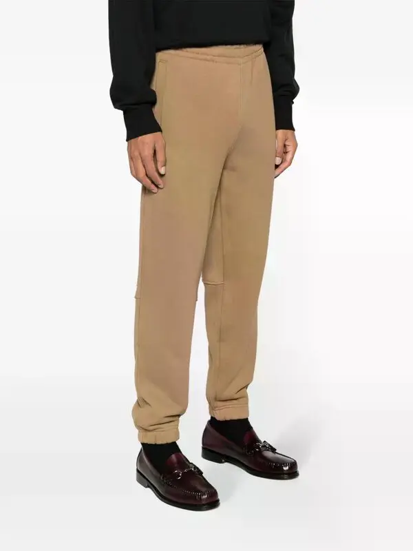 Lacoste Logo Patch Cotton Track Pants - Brown