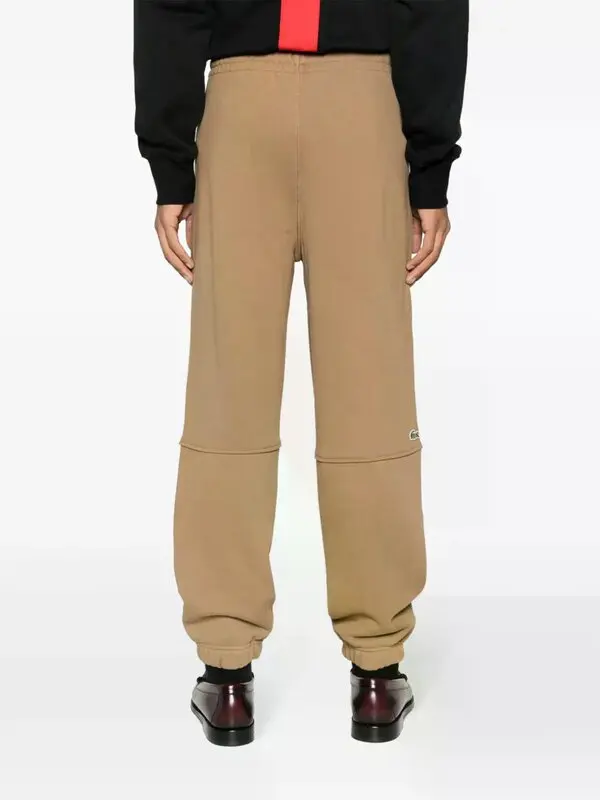 Lacoste Logo Patch Cotton Track Pants - Brown
