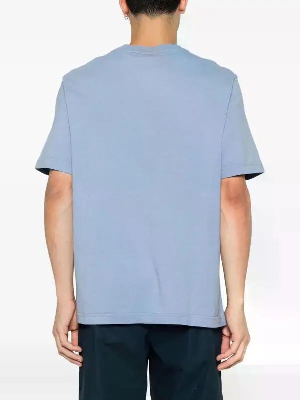 Maison Kitsuné Standing Fox-embroidered Cotton T-shirt - Blue