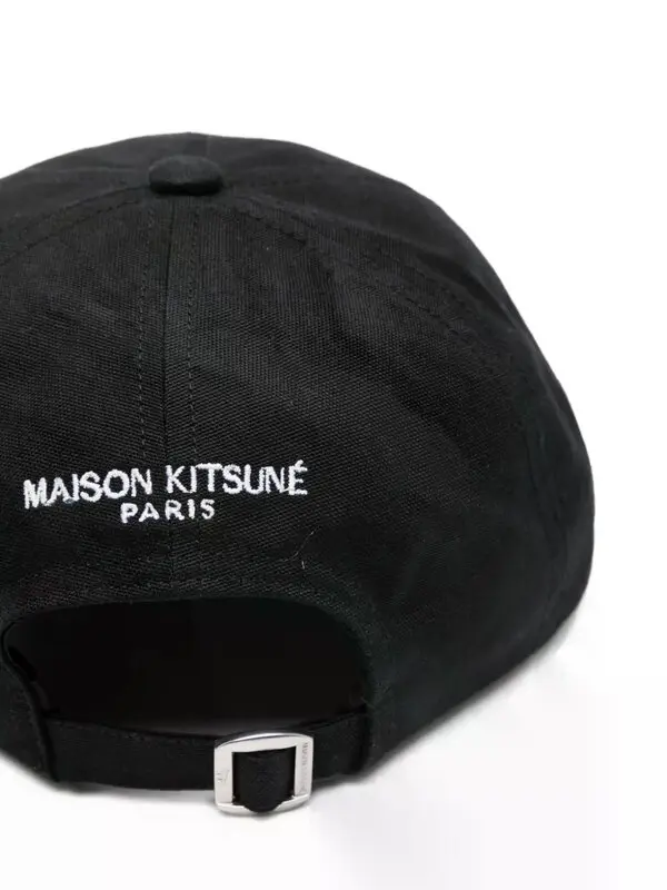 Maison Kitsuné Dressed Fox-embroidered Baseball Cap - Black