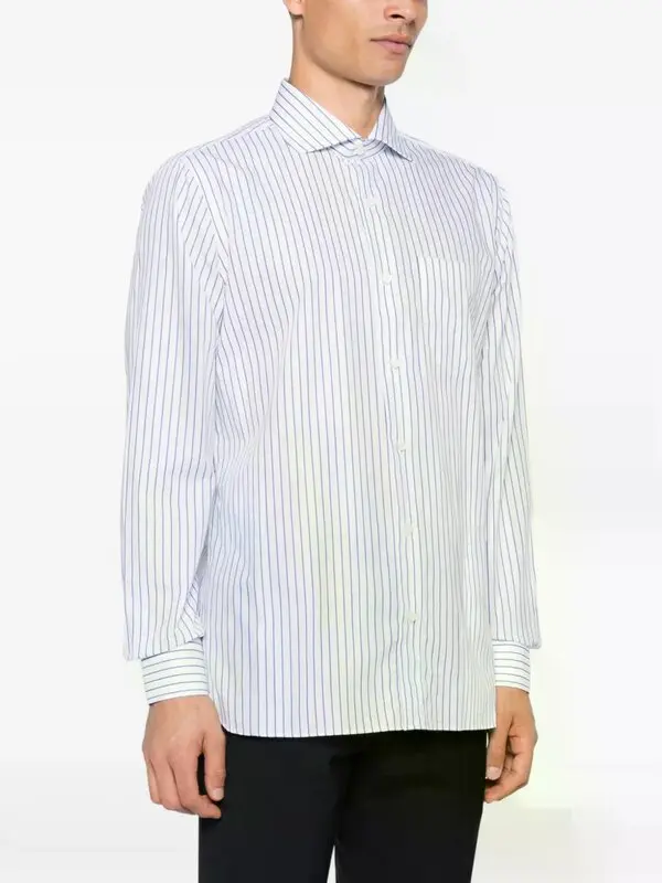 TRUZZI Striped Cotton Shirt - White