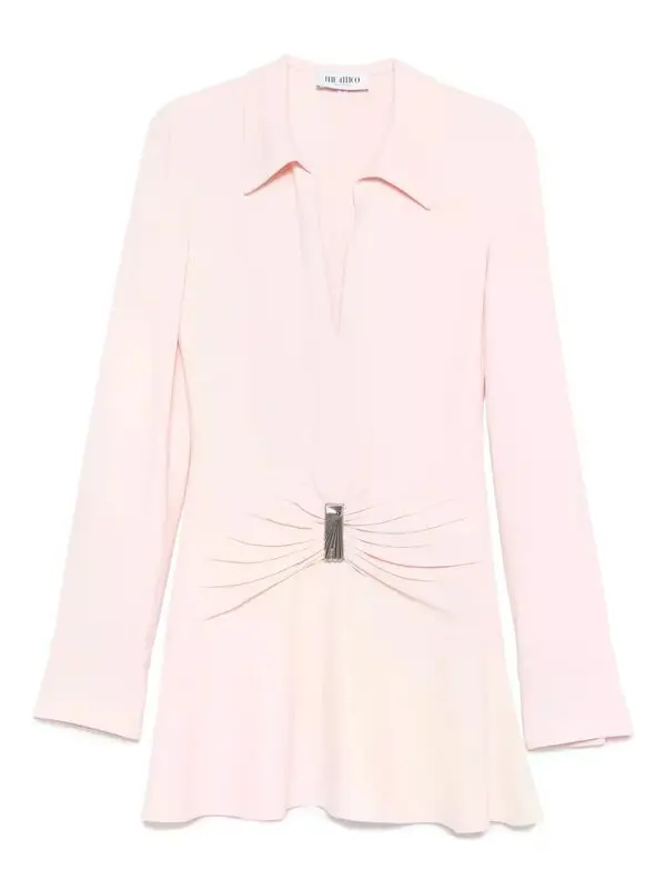 Attico Gathered-detail Collared Dress