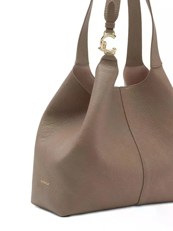 COCCINELLE C-easy Buckle Leather Shoulder Bag - Brown