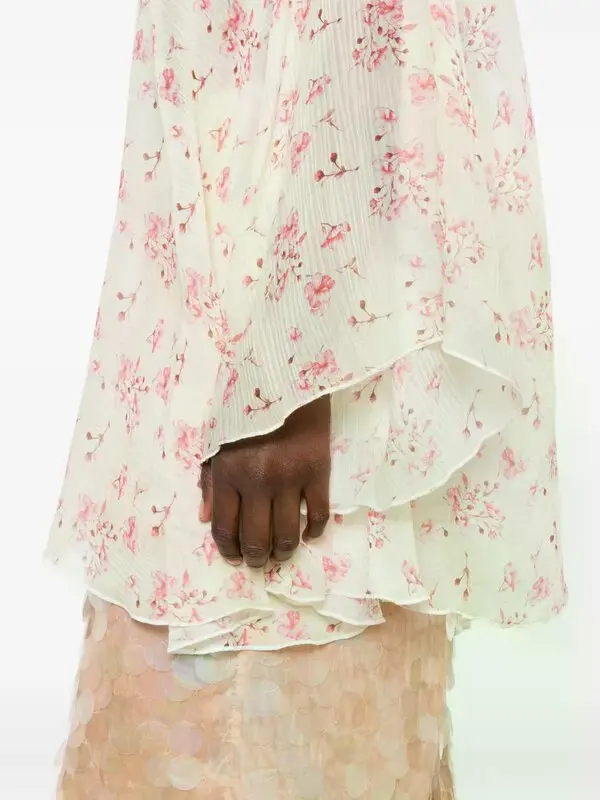 STYLAND Floral-print Mini Dress - Neutrals