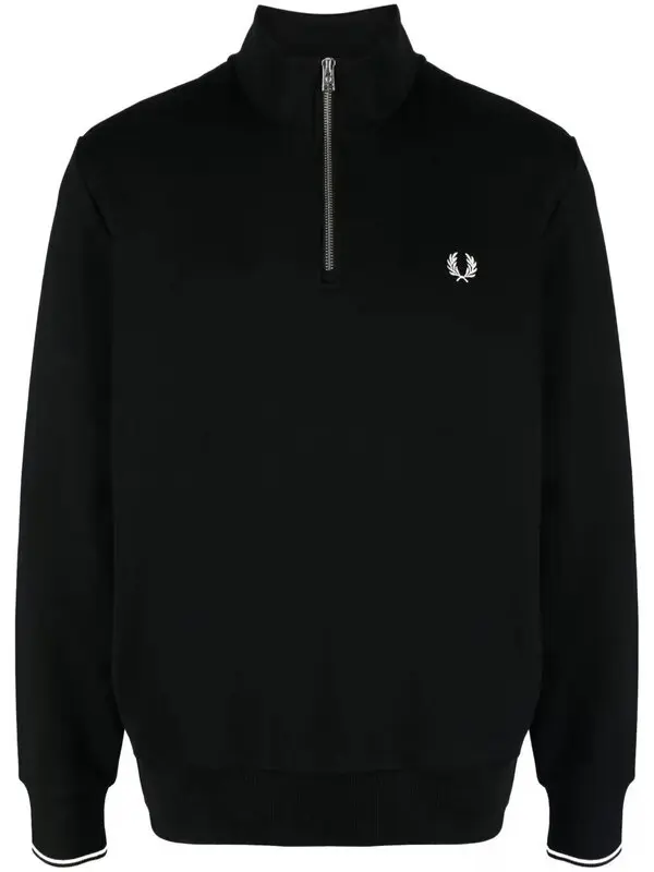 Fred Perry Logo-embroidered Zip-up Jumper