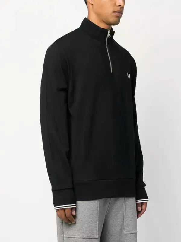 Fred Perry Logo-embroidered Zip-up Jumper