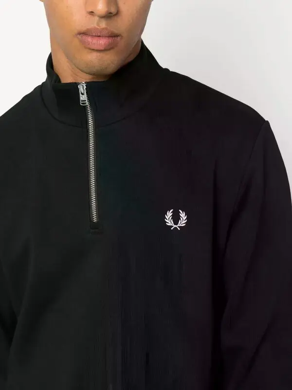 Fred Perry Logo-embroidered Zip-up Jumper