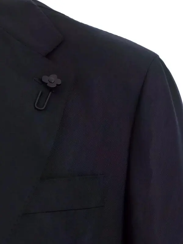 LARDINI Wool-silk Blend Single-breasted Suit - Blue