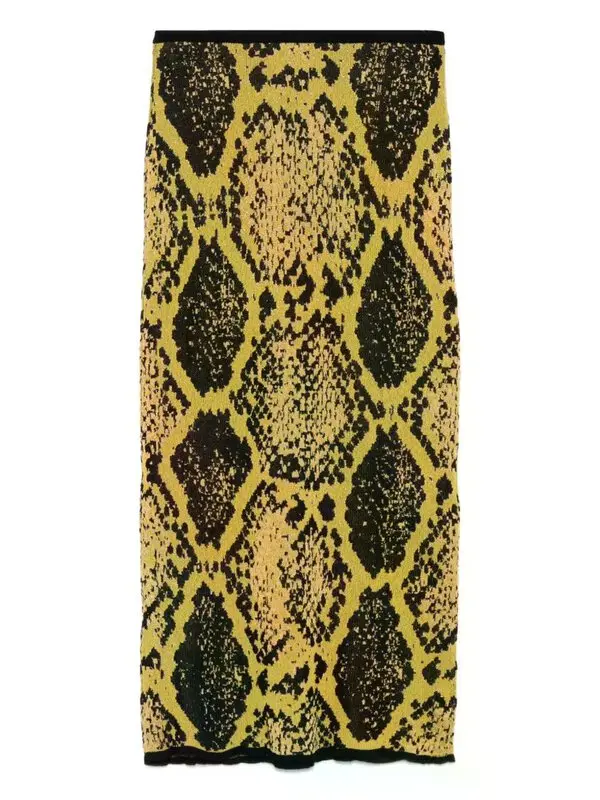 Attico Snakeskin-print Midi Skirt