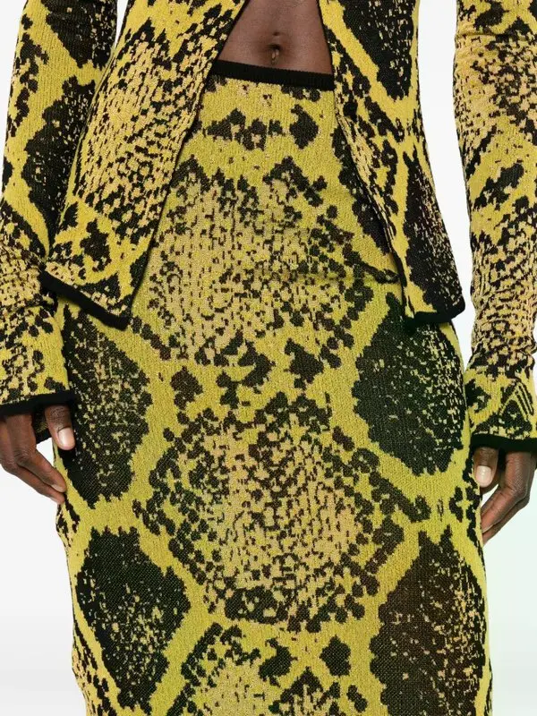 Attico Snakeskin-print Midi Skirt