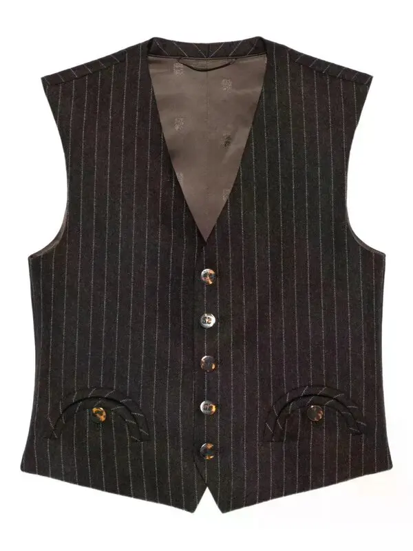 BLAZÉ MILANO Pinstripe Buttoned Waistcoat