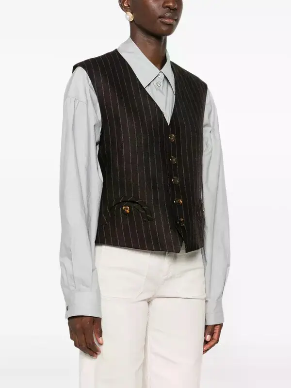 BLAZÉ MILANO Pinstripe Buttoned Waistcoat