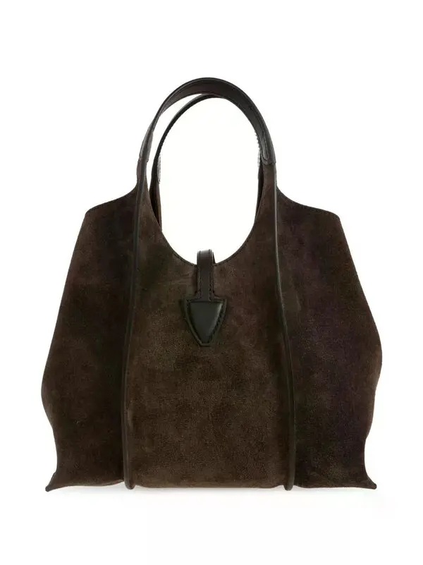 TOD'S Suede Leather T-buckle Shoulder Bag - Brown