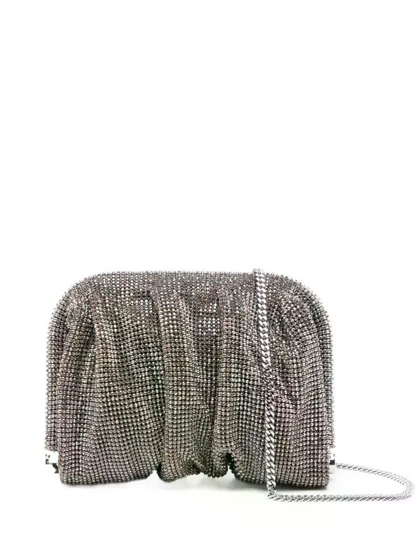 Benedetta Bruzziches Crystal-embellished Pleated Clutch