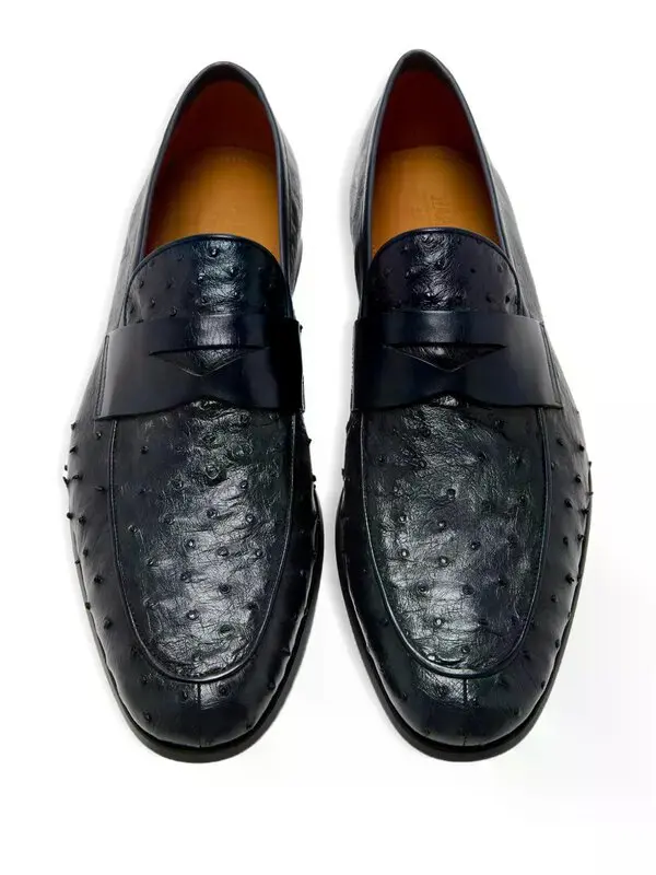 Magnanni Leather Penny Loafers - Blue