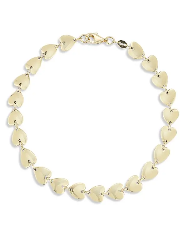 MOON & MEADOW 14k Yellow Heart Link Bracelet - Gold