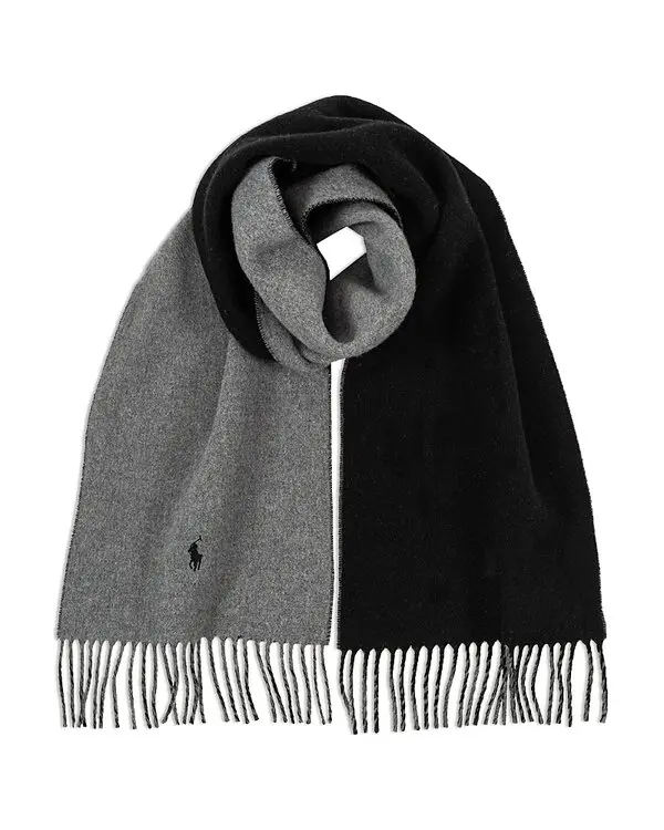 Polo Ralph Lauren Classic Double Faced Wool Scarf - Black