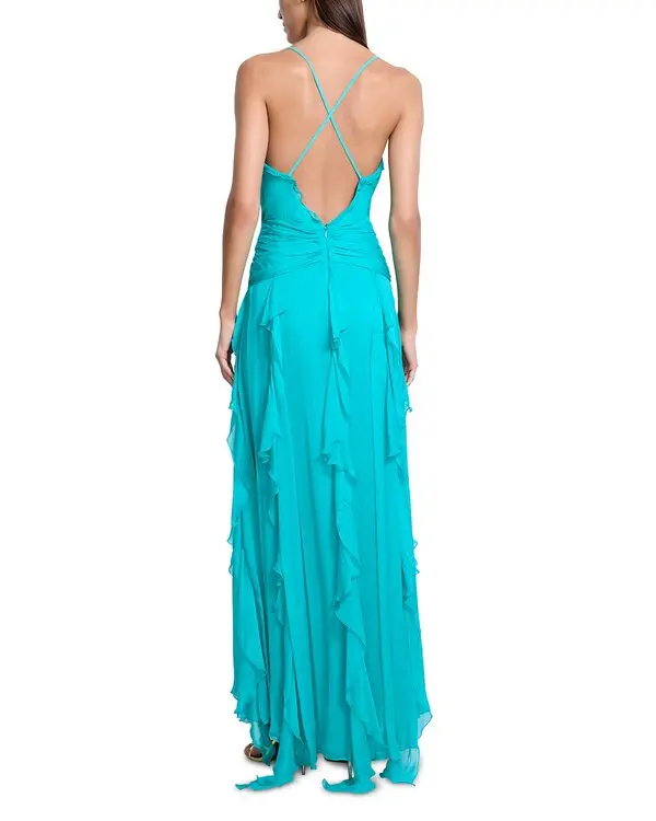 Bcbgmaxazria Ruffled Chiffon Gown