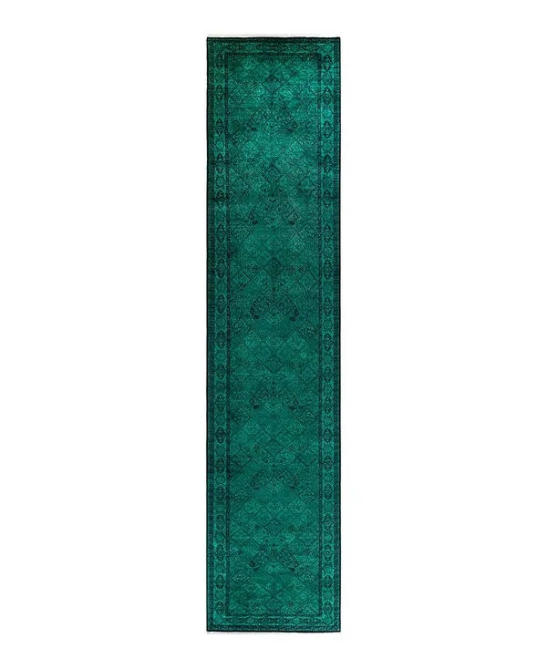 Bloomingdale'S Fine Vibrance M1331 Runner Area Rug, 4'3 X 19'10 - Green