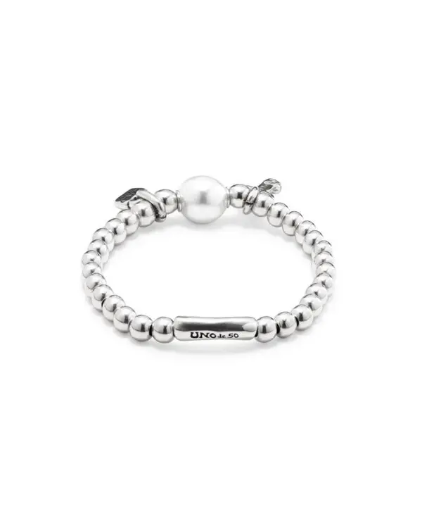 UNODE50 Sterling Plated Beaded Bracelet With Pearl