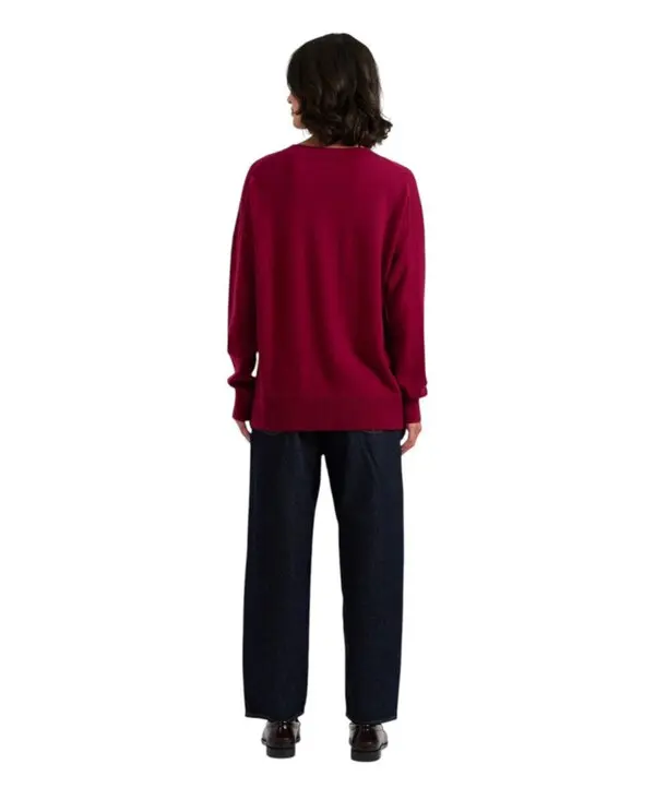 Chinti & Parker Wool Cashmere Slouchy Sweater - Cherry