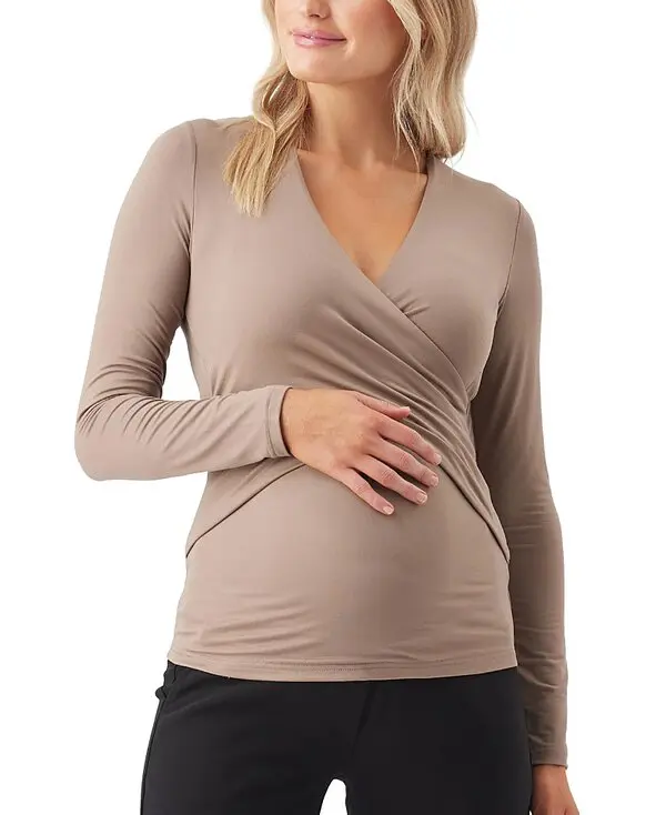 RIPE MATERNITY Luxe Knit Embrace Nursing Top - Mocha