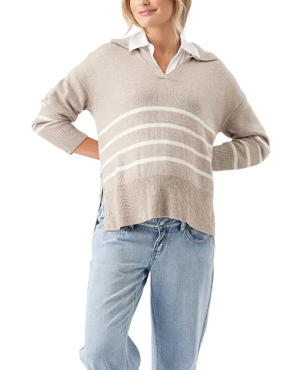 RIPE MATERNITY Lori Nursing Knit Sweater - Lattechalk