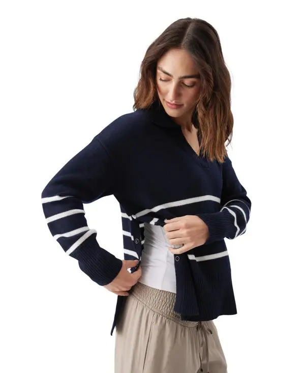 RIPE MATERNITY Lori Nursing Knit Sweater - Navy