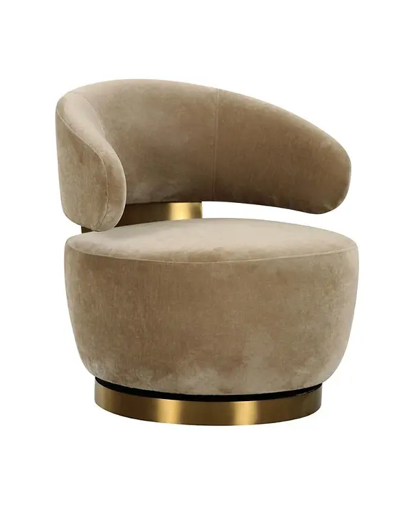 TOV FURNITURE Austin Recycled Fabric Swivel Chair - Oat