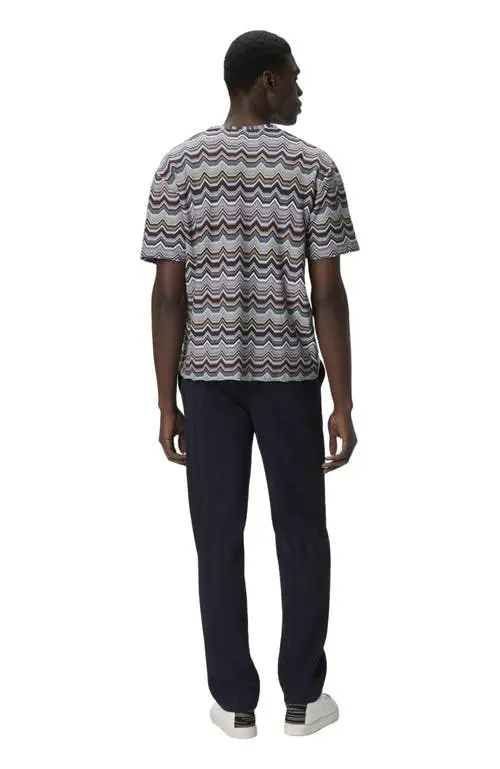 Missoni Crew Neck T-shirt With Geometric Zigzag - Multicoloured
