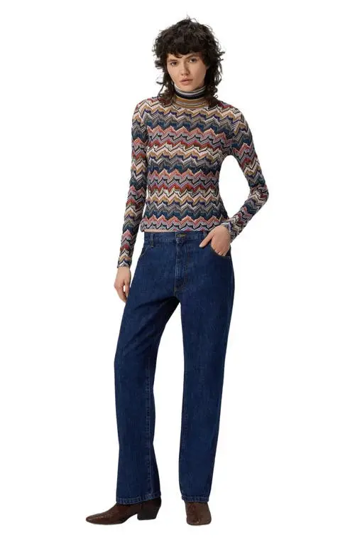 Missoni Slim Fit High-neck Sweater In Embroidered Lace