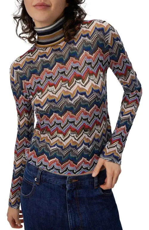 Missoni Slim Fit High-neck Sweater In Embroidered Lace