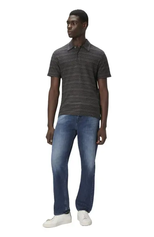 Missoni Short Sleeve Cotton Polo With Zigzag Pattern - Grey