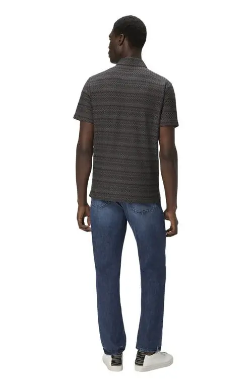 Missoni Short Sleeve Cotton Polo With Zigzag Pattern - Grey