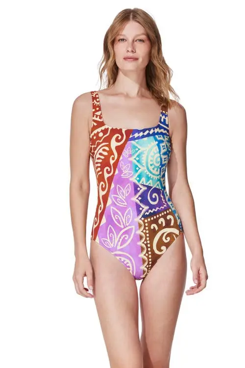 GOTTEX Ashanti Square Neck One Piece - Ashanti-multi