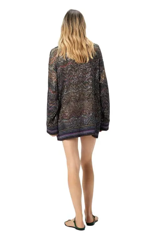 Missoni Oversized V-neck Cardigan With Zigzag Pattern
