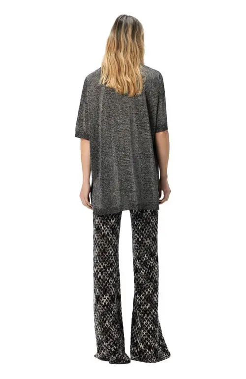 Missoni Boxy Crew Neck Lamé Sweater