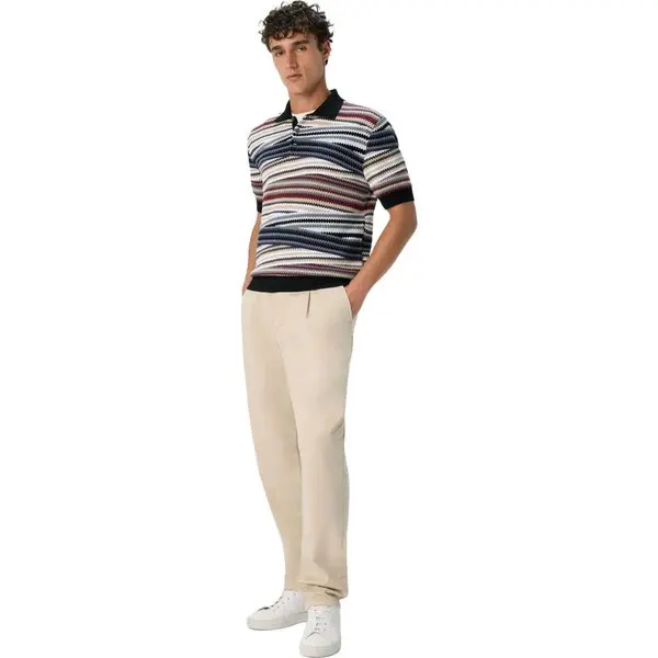 Missoni Short Sleeve Polo With Buttons And Striped Zigzag Pattern - Multicoloured