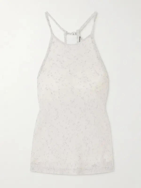 Christopher Esber Imber Halterneck Metallic Jersey Top