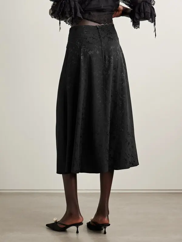 Maison Mayle Carlyne Silk-jacquard Midi Skirt