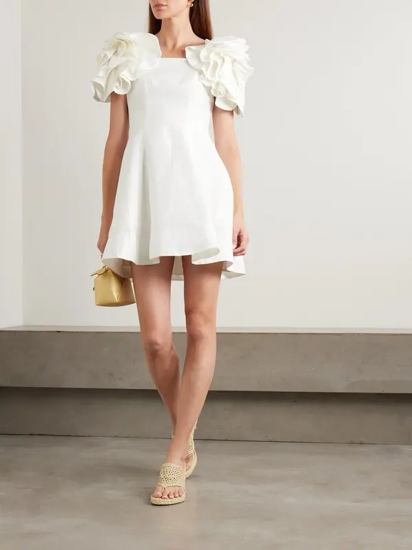 Aje Twyla Ruffled Poplin Mini Dress