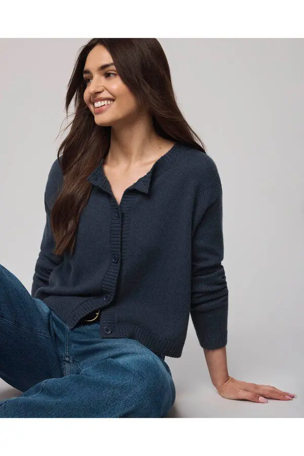 Splendid Amber Cropped Cardigan - Navy