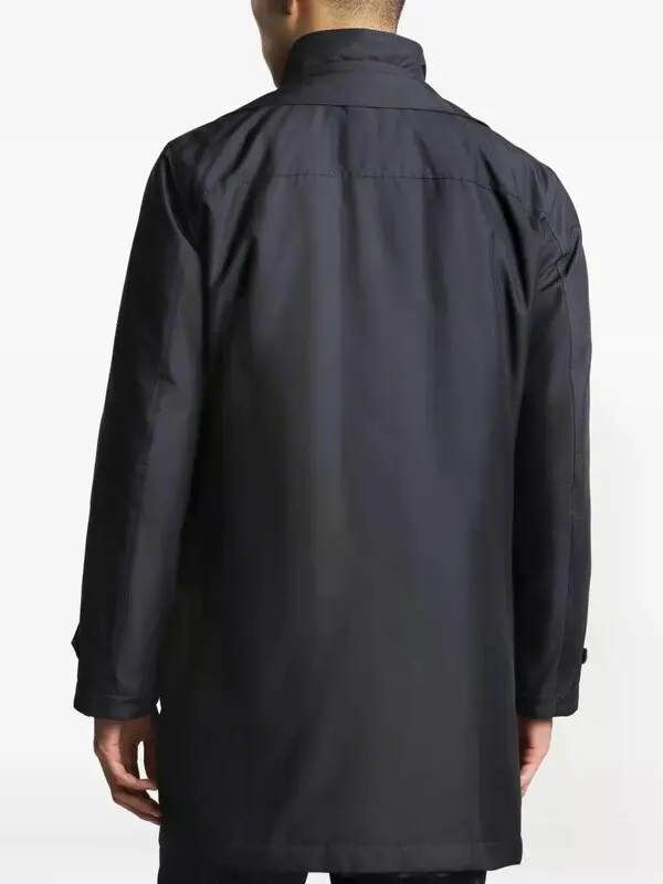 FAY Collared Zip-up Coat - Black