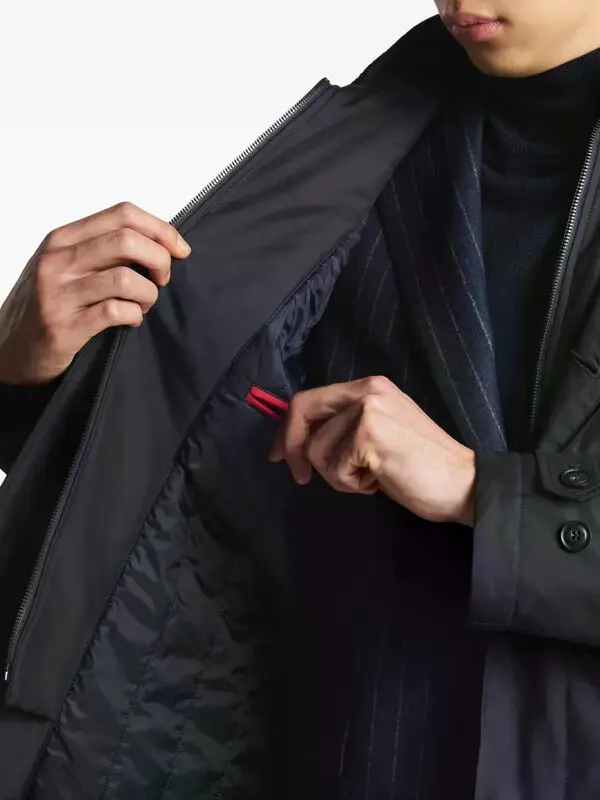FAY Collared Zip-up Coat - Black